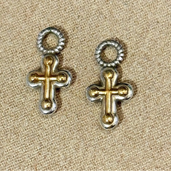 Brighton | Jewelry | Two Brighton Mini Cross Charms In Silver Gold Fit ...